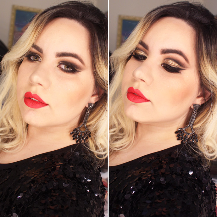 Tutorial – maquiagem dourada com batom vermelho - Assuntos de Mulher ...