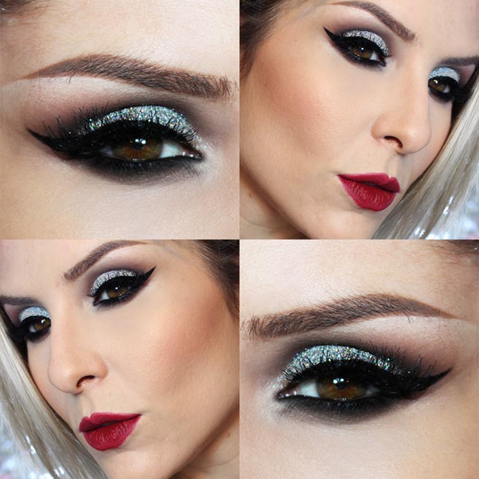 Tutorial – maquiagem com glitter Atlantis e batom Bruna | Pausa para ...